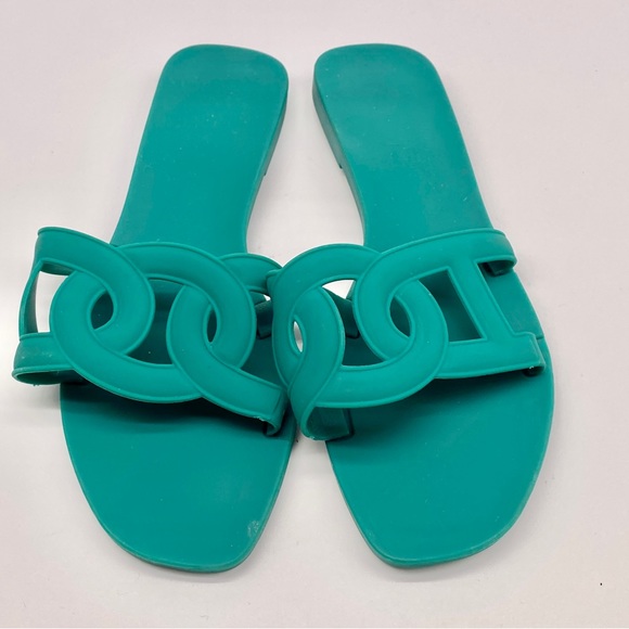 unbranded | Shoes | Turquoise Blue Seafoam Green Plastic Pvc Slip On ...